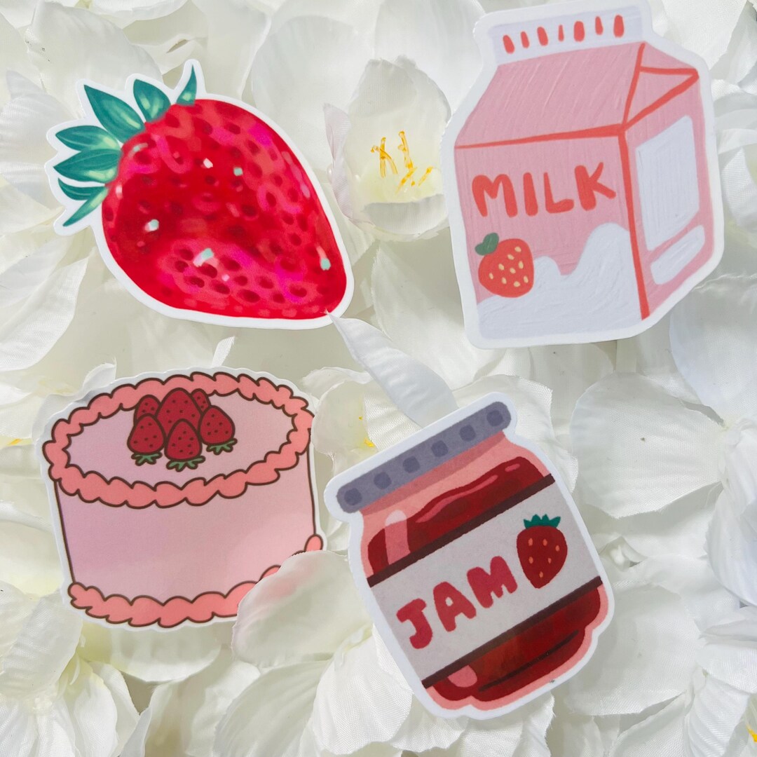 Strawberry Sticker | Laptop Sticker Pack | Pink Kawaii Stickers ...