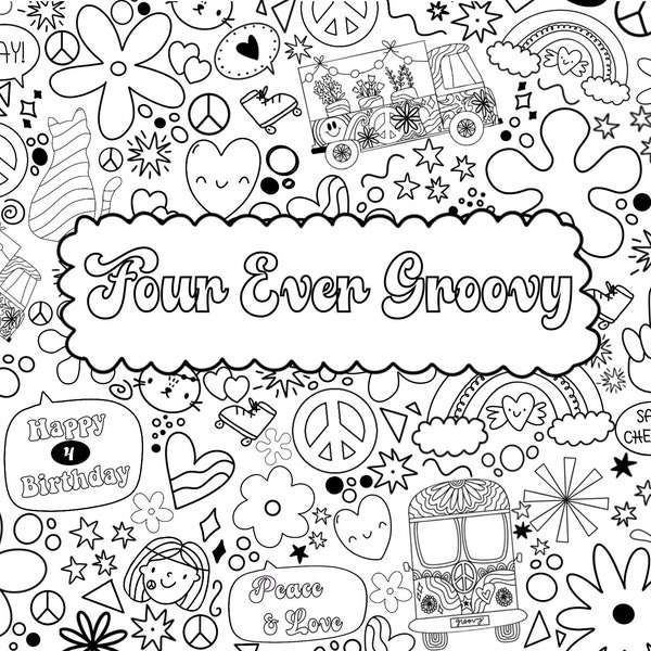 Four Ever Groovy Birthday - Etsy