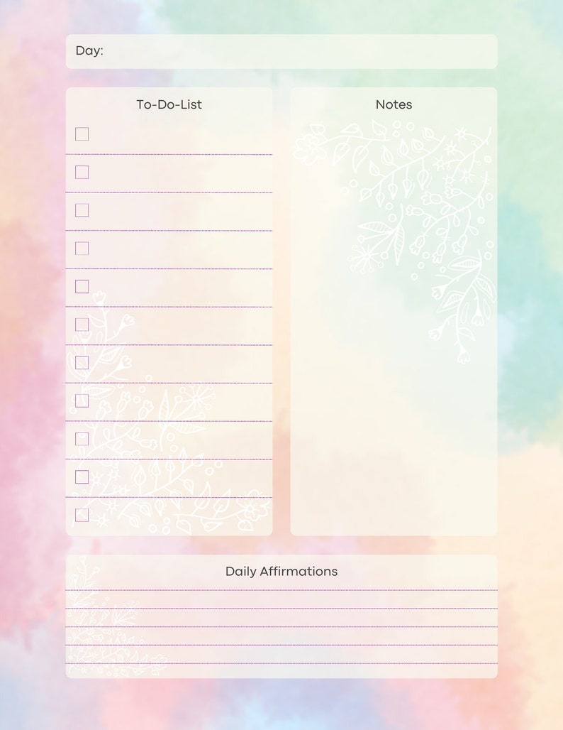 Daily Planner PRINTABLE, Daily To-do List for Work/home, Productivity ...