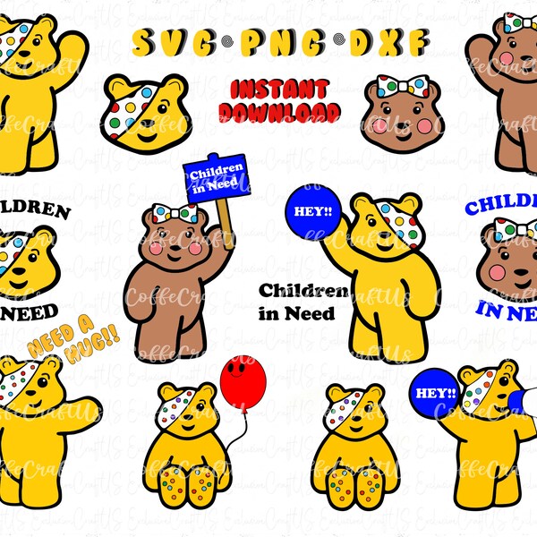 Pudsey Bear Svg - Etsy UK