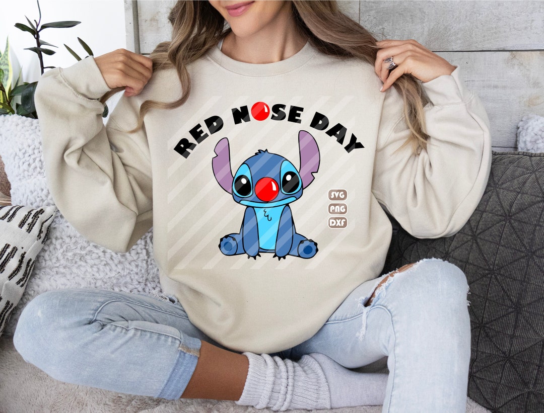 Stitch Red Nose Day SVG,Stitch Red Nose Day PNG, archivo cortado DXF ...