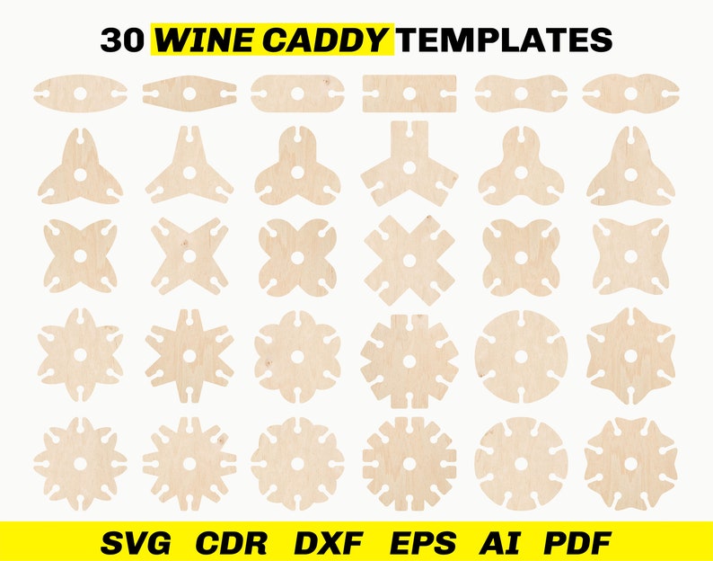 Wine Caddy SVG Template Wine Holder SVG Wine Bottle Glass - Etsy Canada