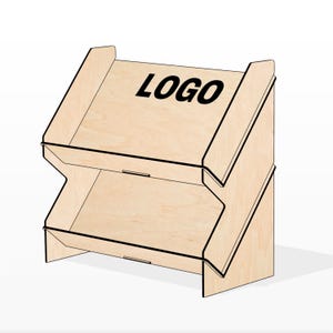 2 Tier Retail Counter Display Stand SVG DXF Laser Cut File - Etsy