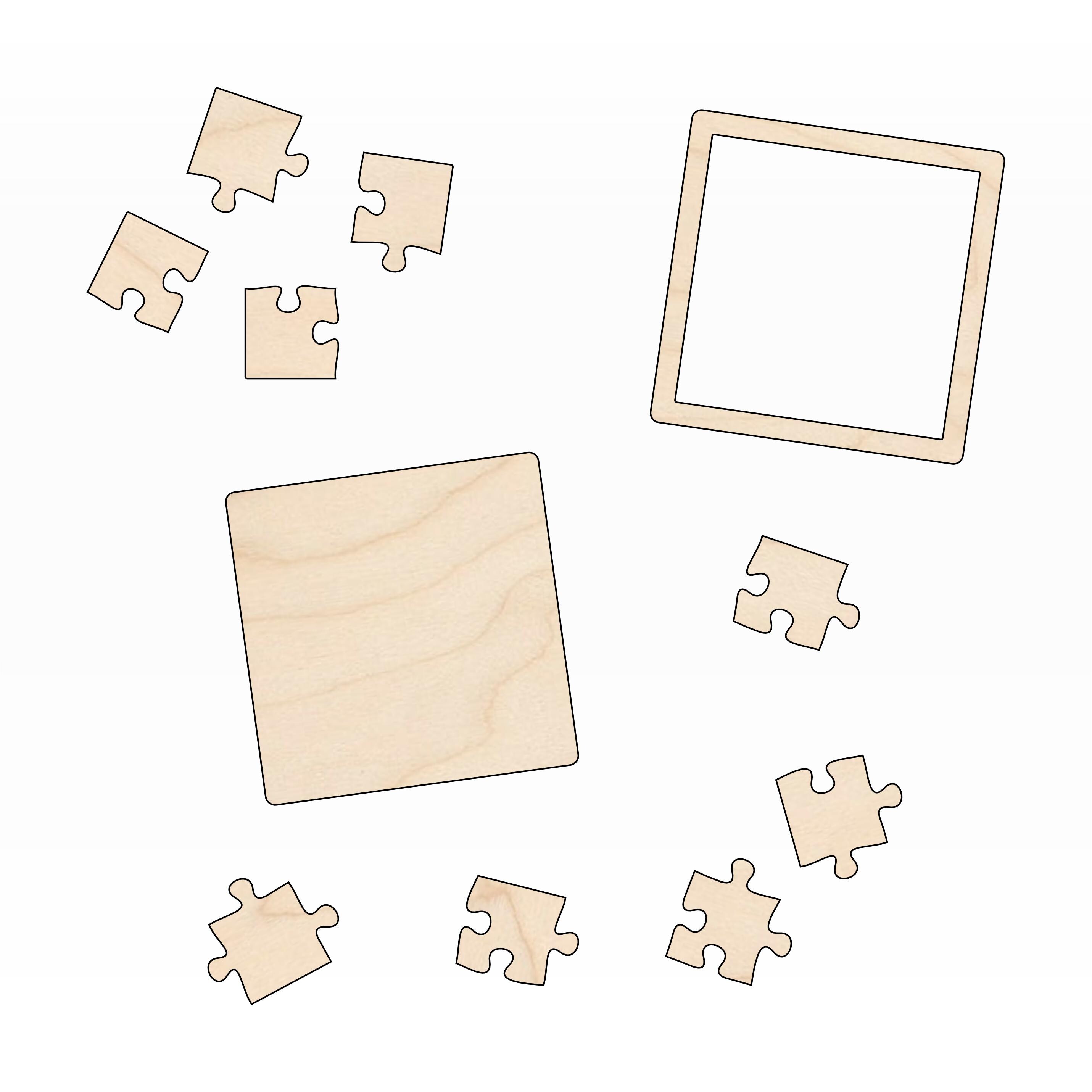Laser Cut Jigsaw Puzzle SVG Template: 9 Sizes, Framed & Borderless ...