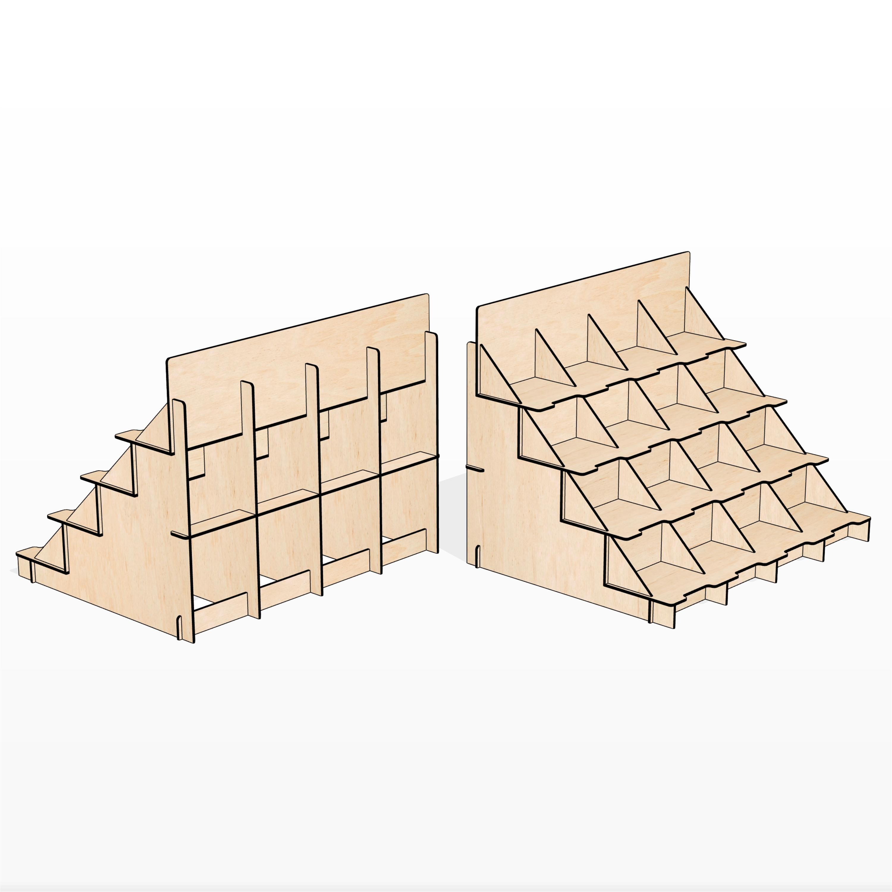 4 Inch Coaster Display Stand SVG DXF Laser Cut Files - Etsy