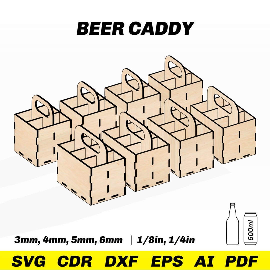 Beer Box SVG - Beer Caddy SVG - Beer Holder SVG | Laser Cut Files - Etsy