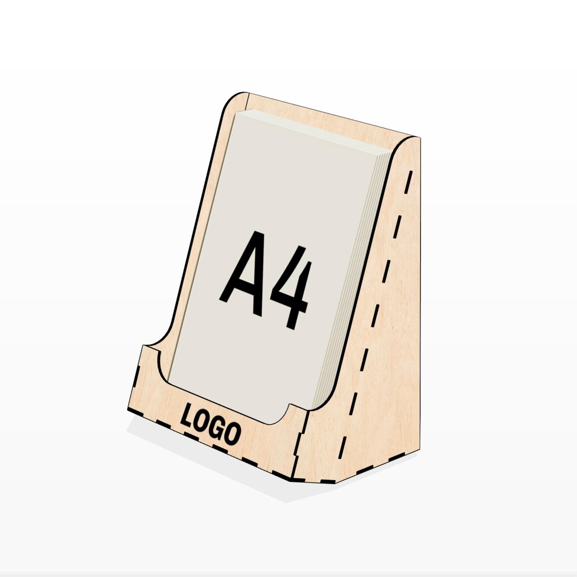 A4 Flyer Holder Dxf Laser Cut Files Brochure Stand Svg Promotional ...