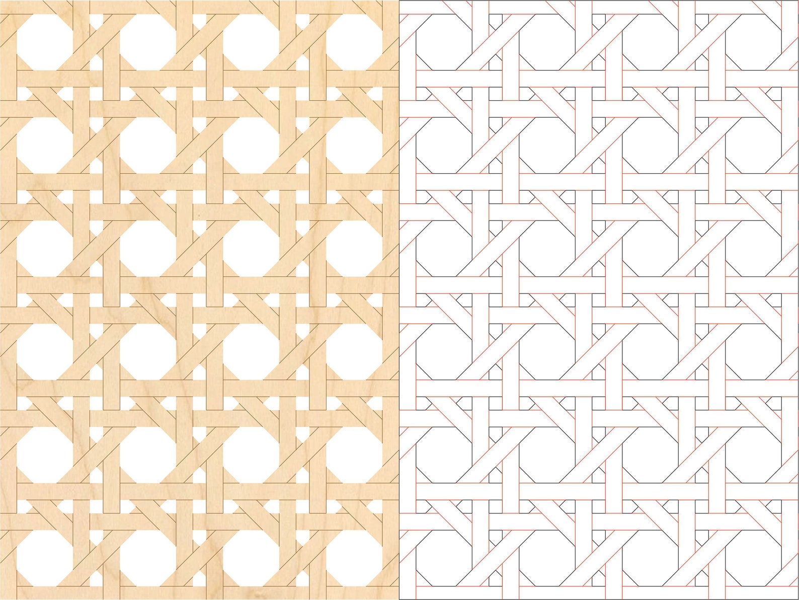 Rattan Pattern SVG - Rattan Laser Cut File for Glowforge Files SVG ...