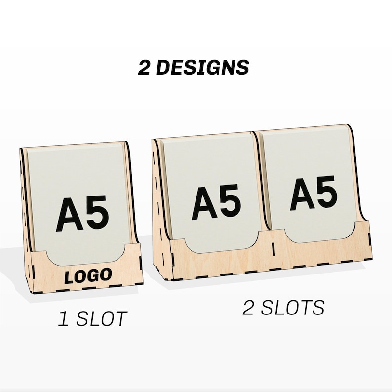 A5 Display Stand SVG for Flyer Holder Leaflet Laser Cut Brochure Rack ...