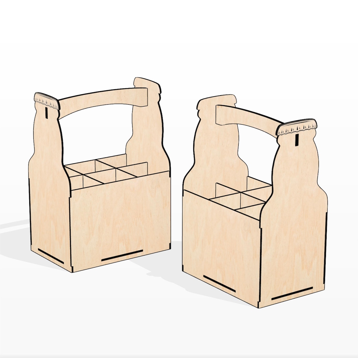 Beer Caddy SVG Box Laser Cut 4 & 6 Pack Holder File for Can Bottle and ...