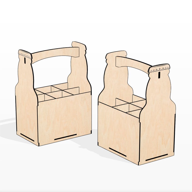 Beer Caddy SVG Box Laser Cut 4 & 6 Pack Holder File for Can Bottle and ...