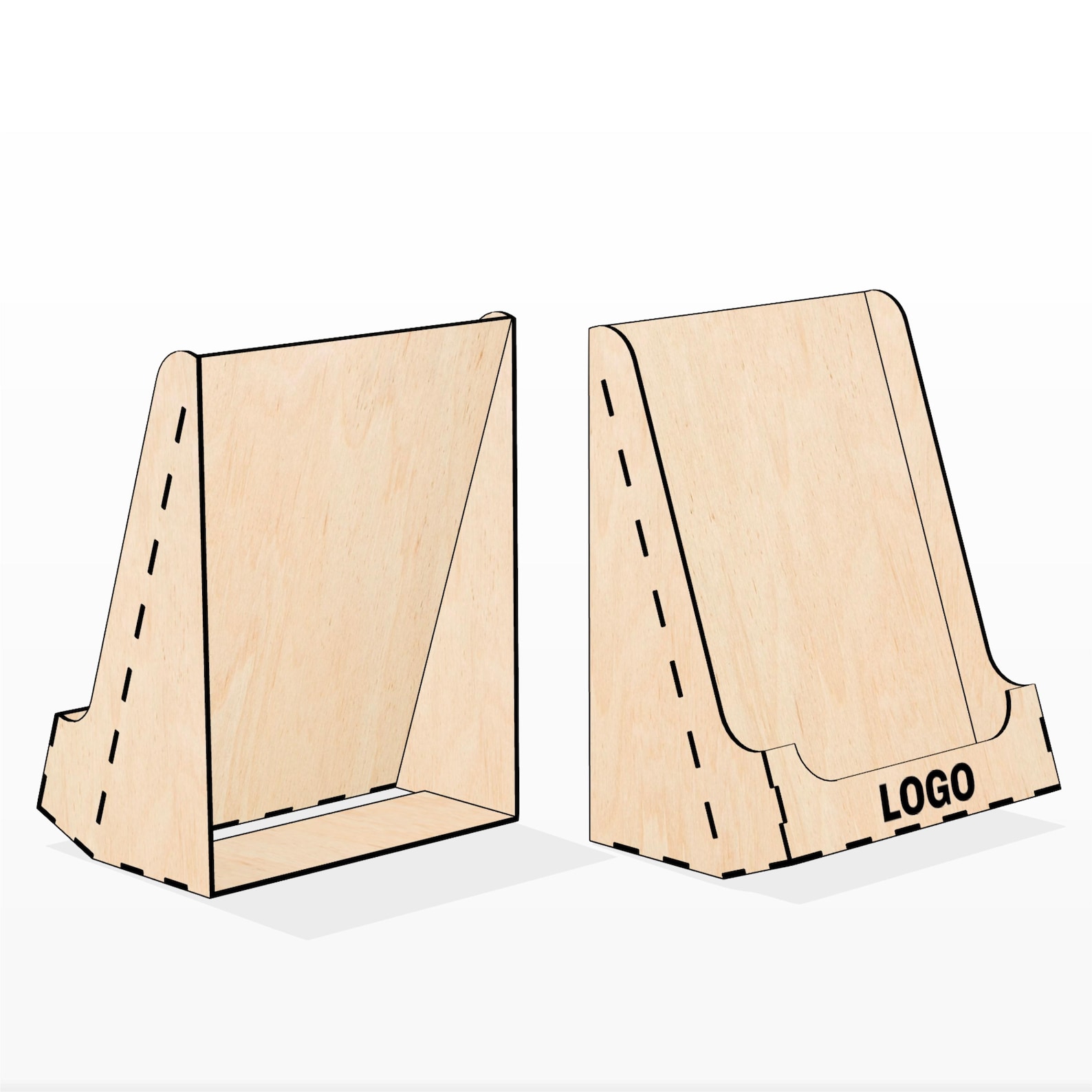 A4 Flyer Holder Dxf Laser Cut Files Brochure Stand Svg Promotional ...