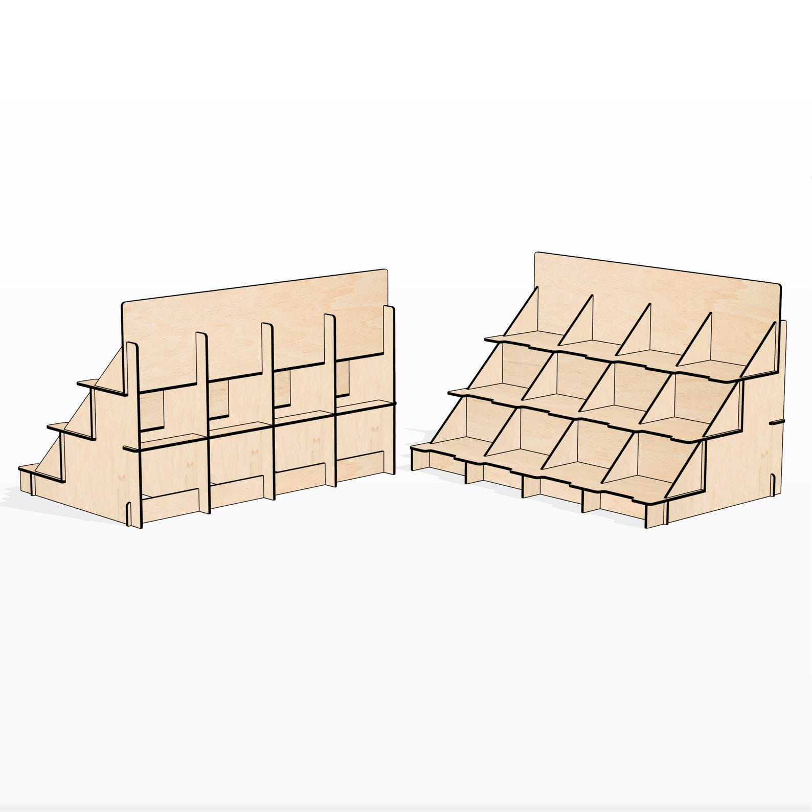 4 Inch Coaster Display Stand SVG DXF Laser Cut Files - Etsy