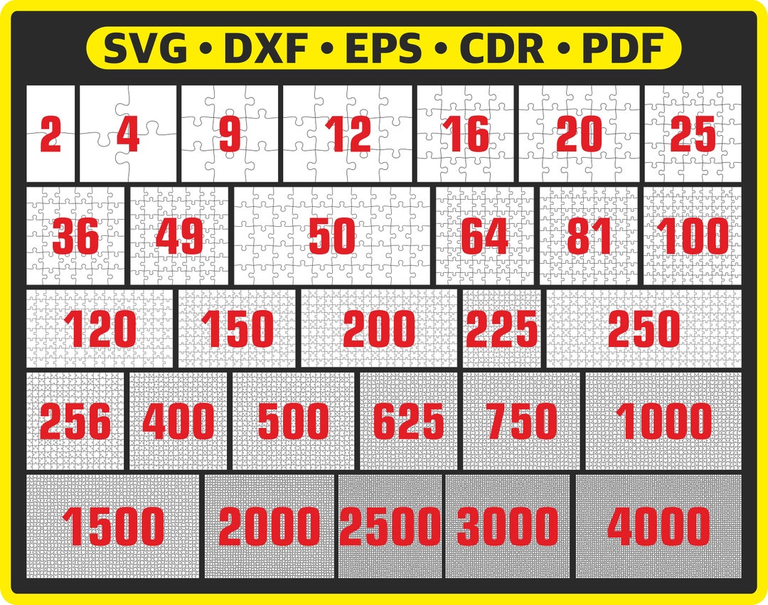 Jigsaw Puzzle Svg Template - Puzzle Pieces Svg Files for Glowforge ...