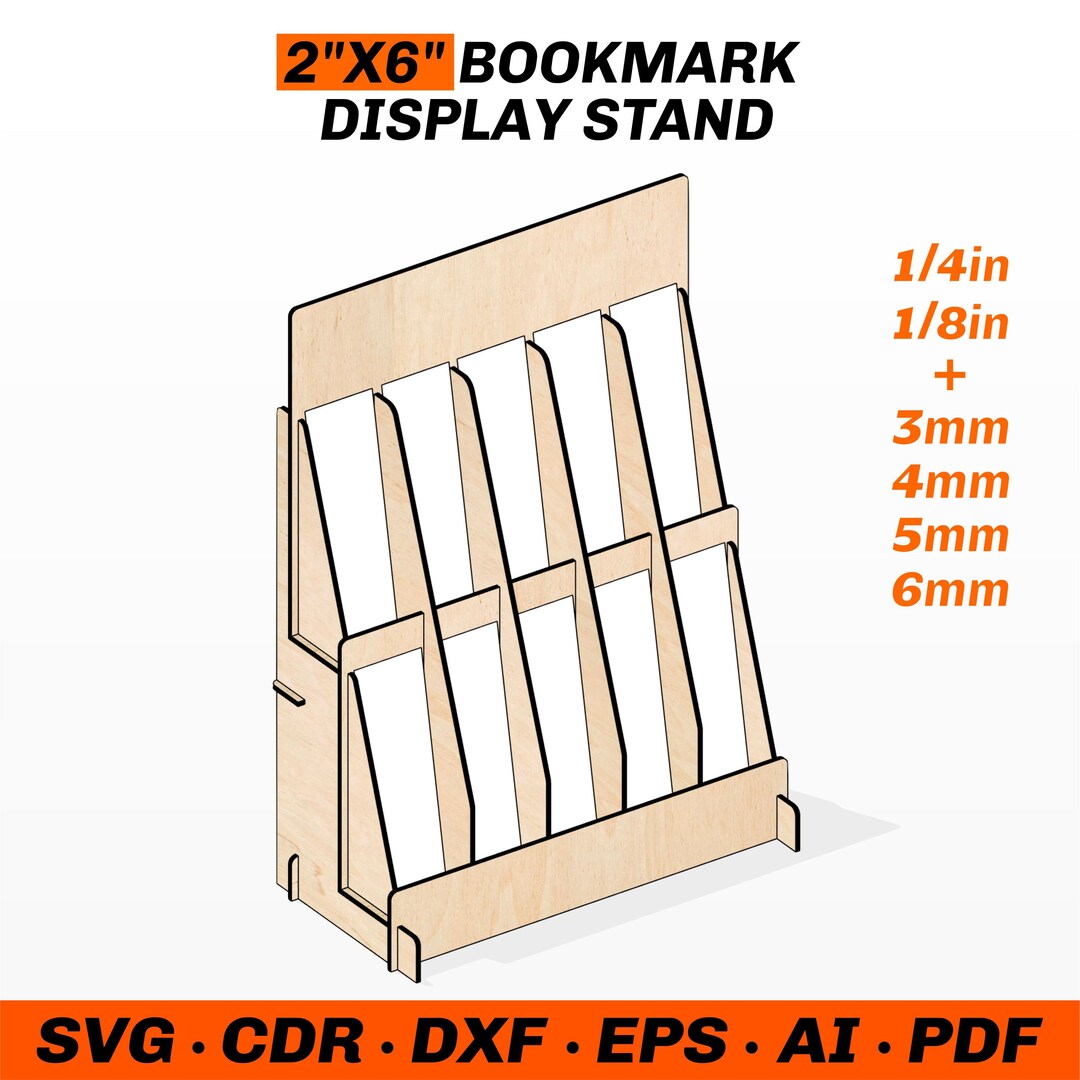 Bookmark Display Stand SVG Laser File - Bookmark Storage Svg - Bookmark ...