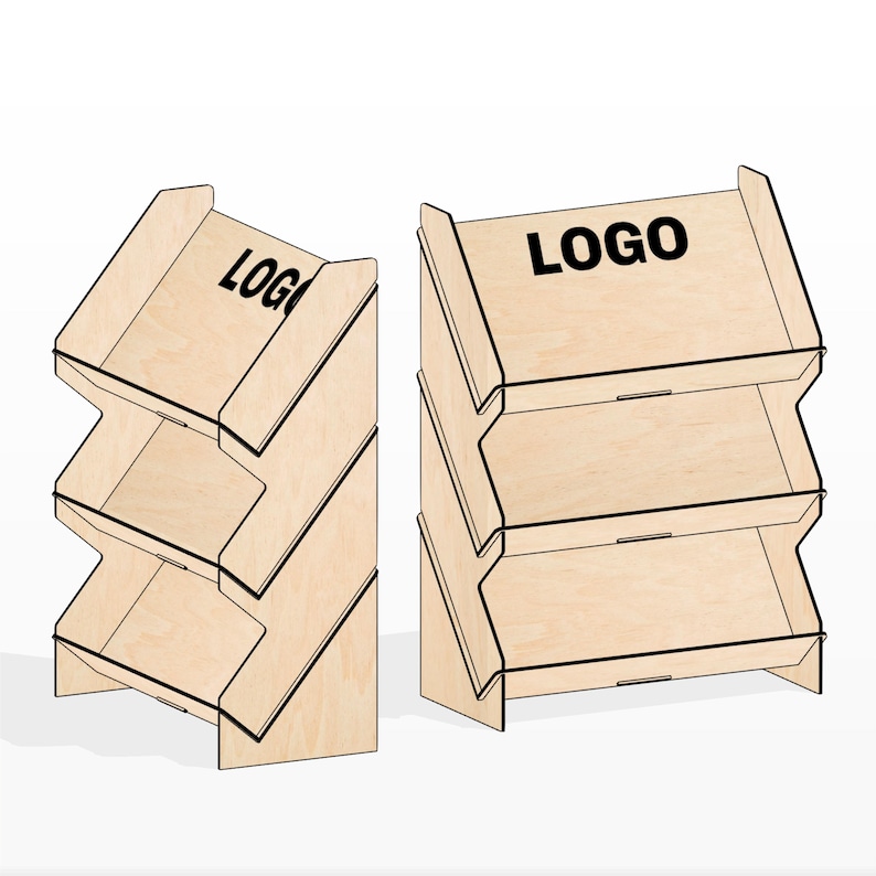 Retail Counter Display Stand SVG DXF Laser Cut File for Table Display ...