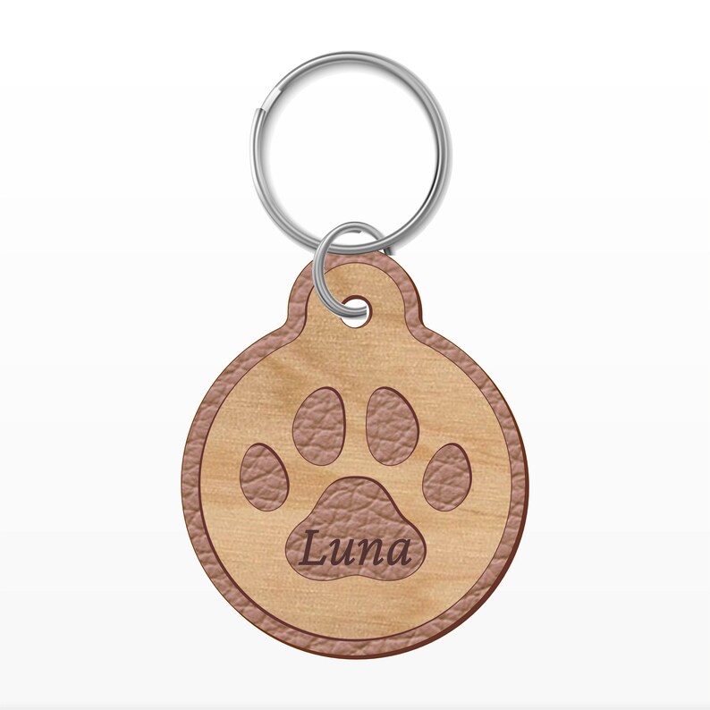 Paw Print Pendant SVG Laser Cut File Perfect for DIY Wood Leather ...