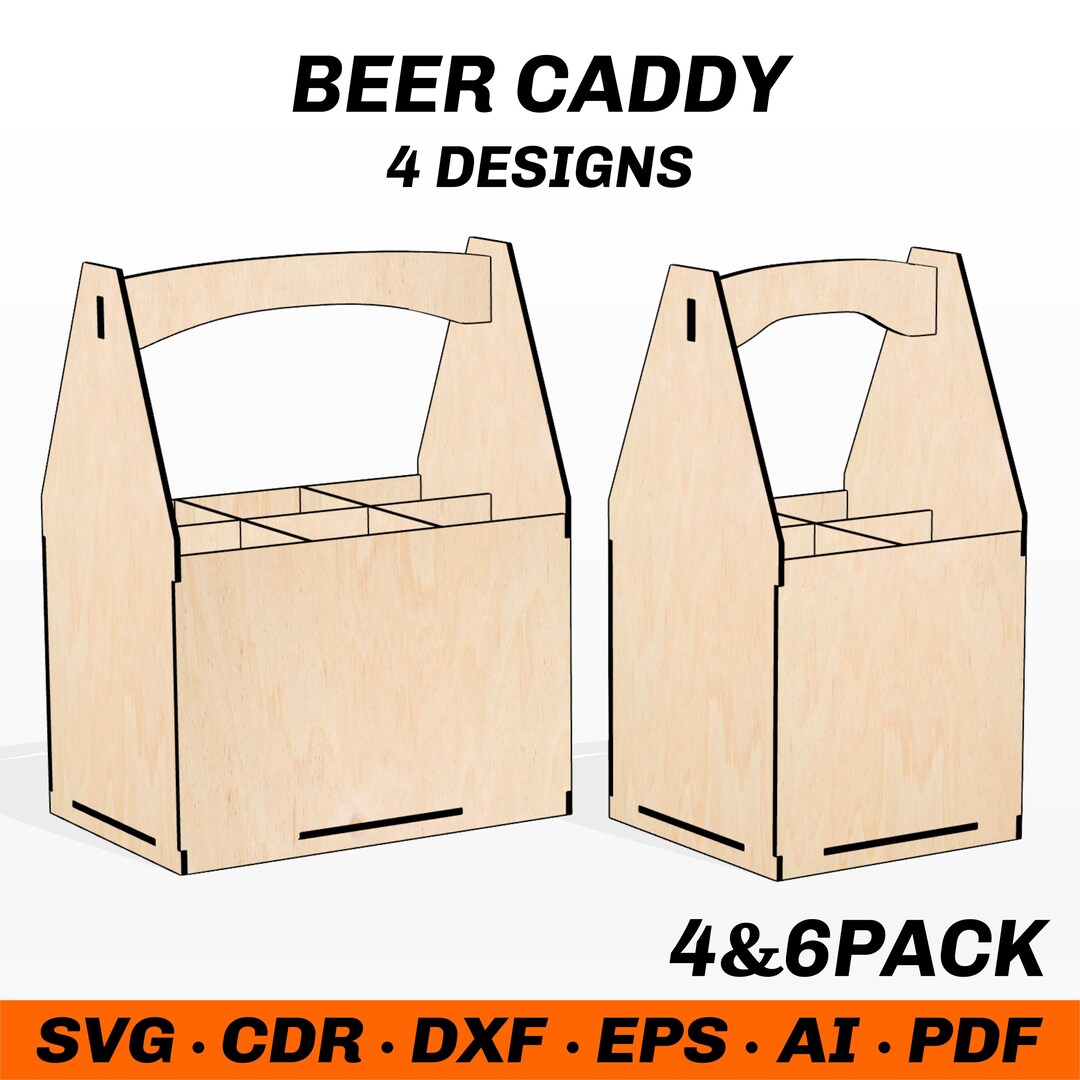 Beer Caddy SVG Laser Cut Can Bootle Holder File - Etsy