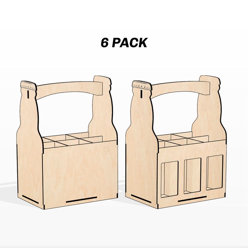 Beer Caddy SVG Box Laser Cut 4 & 6 Pack Holder File for Can Bottle and ...