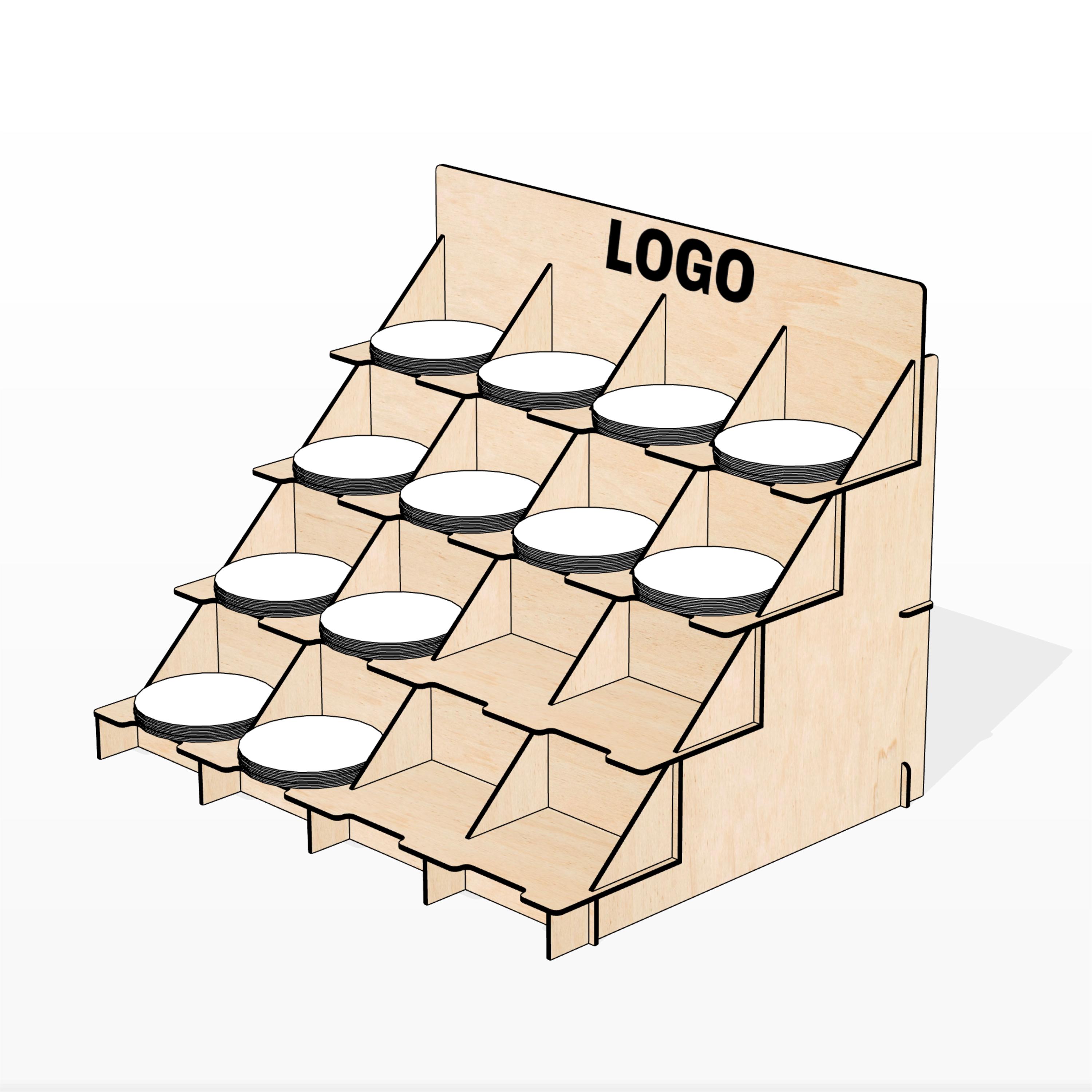 4 Inch Coaster Display Stand SVG DXF Laser Cut Files - Etsy