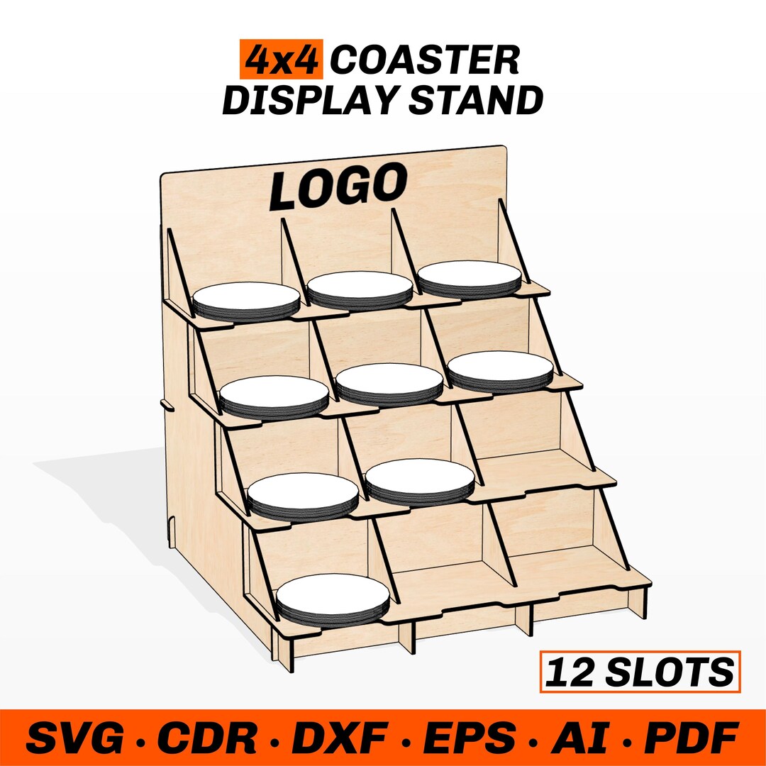 4x4 Coaster Display Stand SVG DXF Laser Cut Files - Etsy