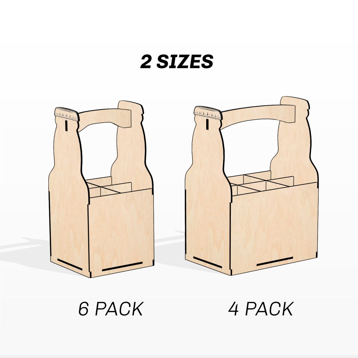 Beer Caddy SVG Box Laser Cut 4 & 6 Pack Holder File for Can Bottle and ...
