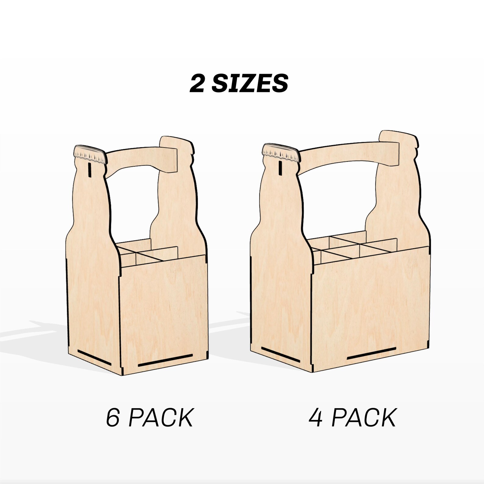 Beer Caddy SVG Box Laser Cut 4 & 6 Pack Holder File for Can Bottle and ...