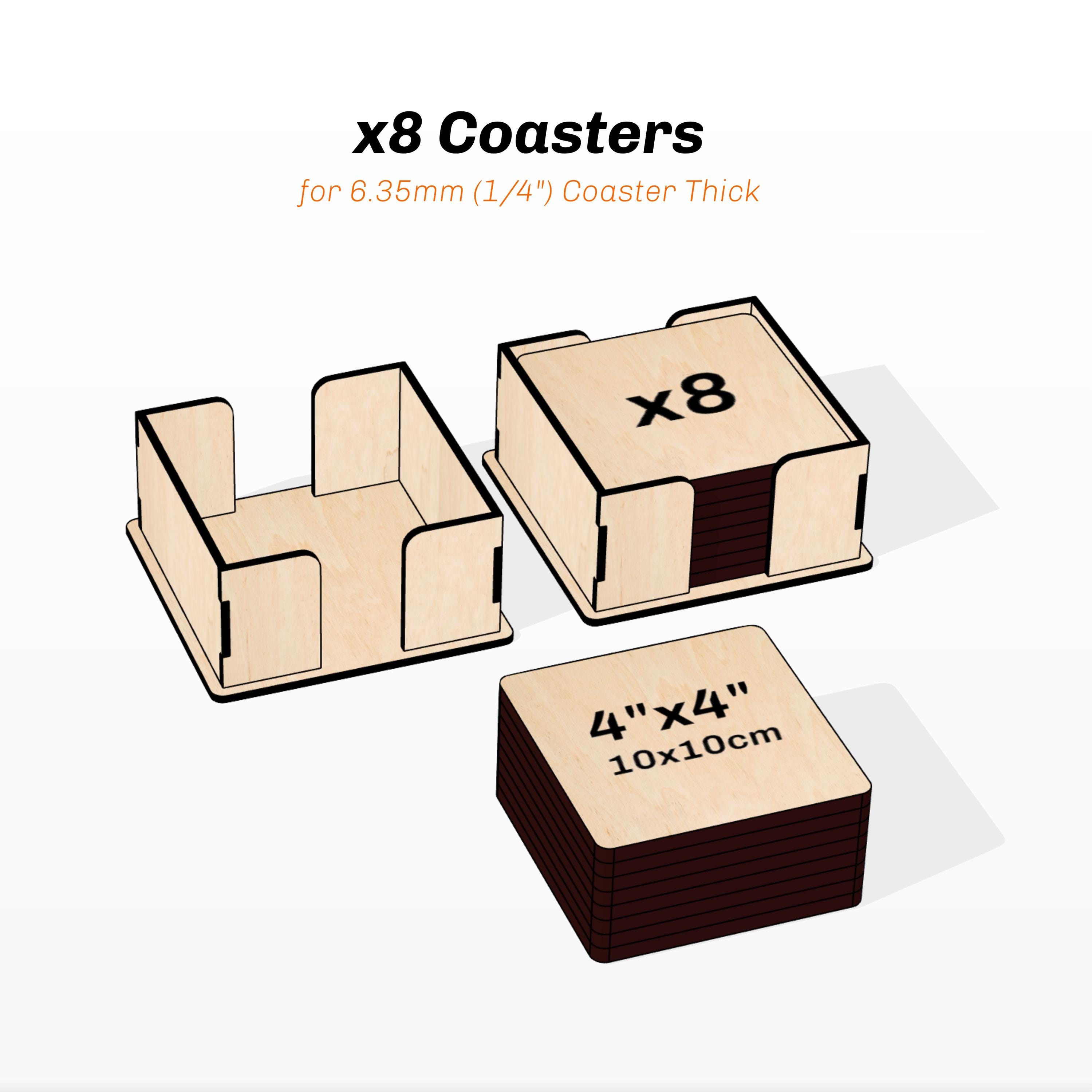4x4 Coaster Holder SVG DXF Laser Cut Files - Etsy