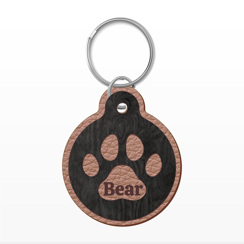Paw Print Pendant SVG Laser Cut File Perfect for DIY Wood Leather ...