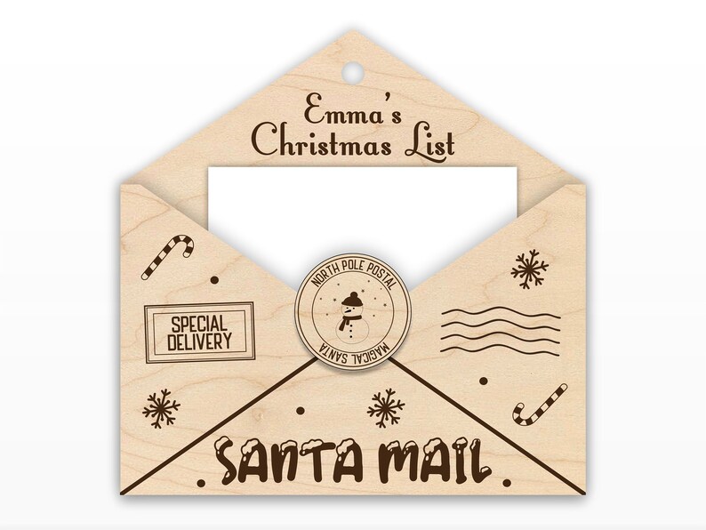 3d Letter to Santa Ornament SVG Laser Cut File Envelope to Santa Cut ...