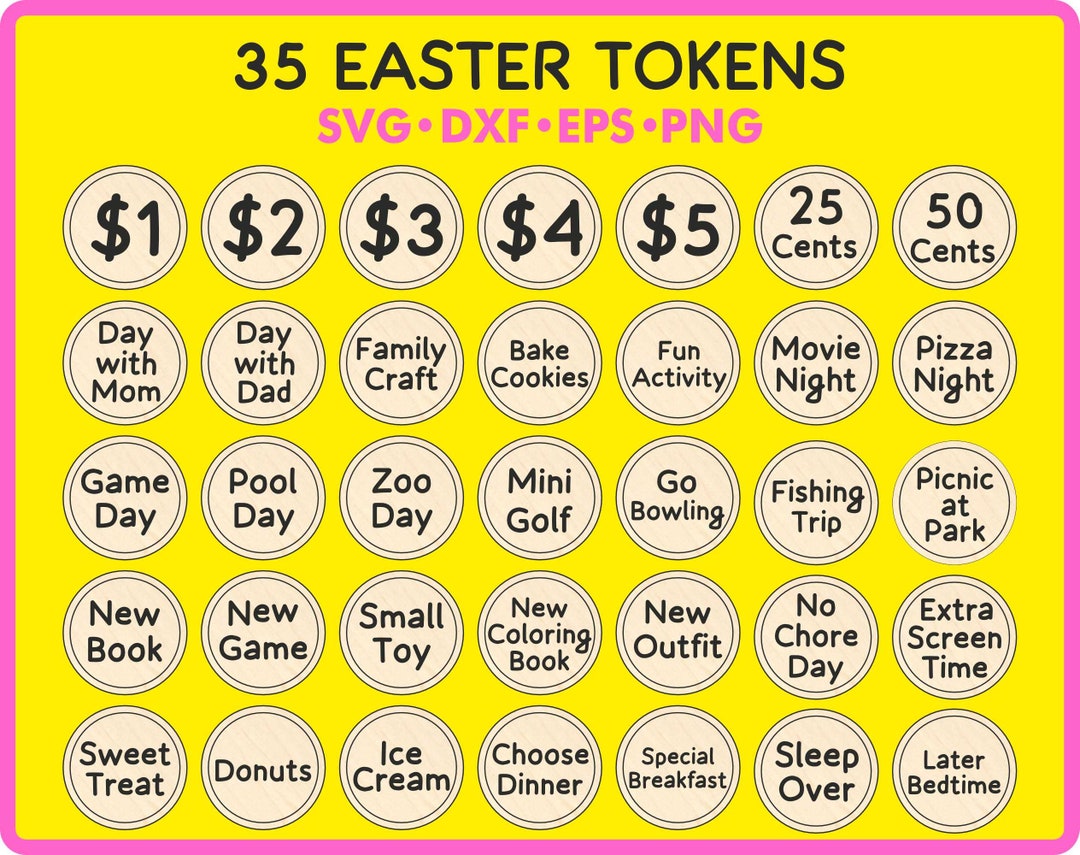 Easter Tokens Svg - Redeemable Token Svg - Easter Egg Tokens Svg - Etsy