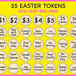 Easter Tokens Svg - Redeemable Token Svg - Easter Egg Tokens Svg - Etsy