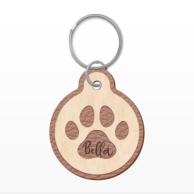 Paw Print Pendant SVG Laser Cut File Perfect for DIY Wood Leather ...