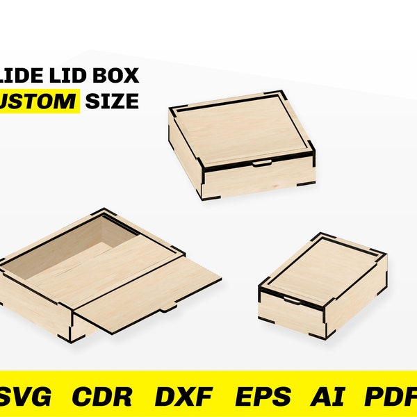 Box With Slide Lid Svg - Etsy