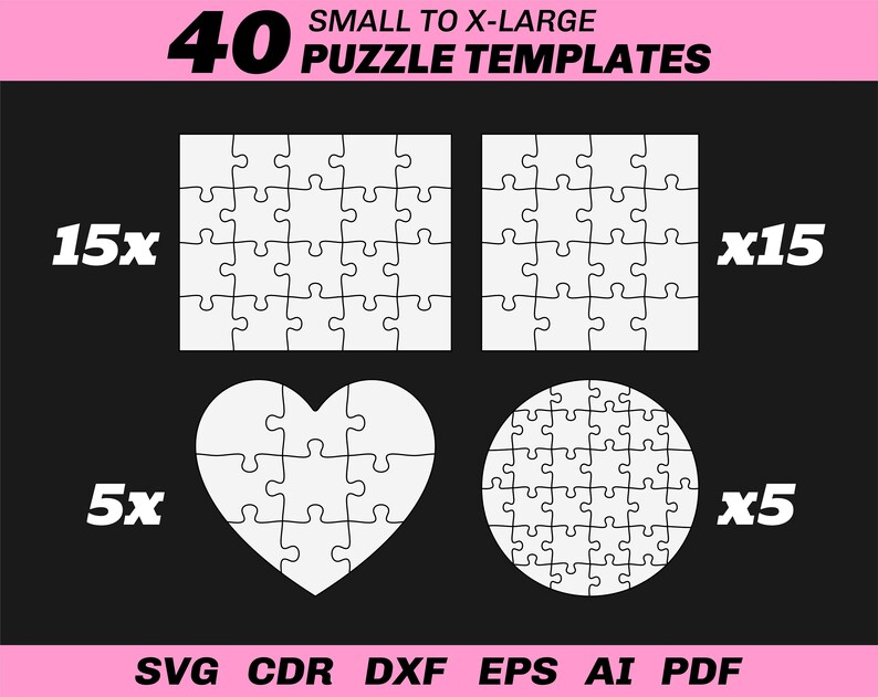 Jigsaw Puzzle SVG Jigsaw Puzzle Template SVG Puzzle Pieces - Etsy