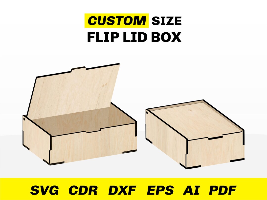 CUSTOM Laser Cut Box File Laser Cut Box With Flip Lid Laser Cut Files ...
