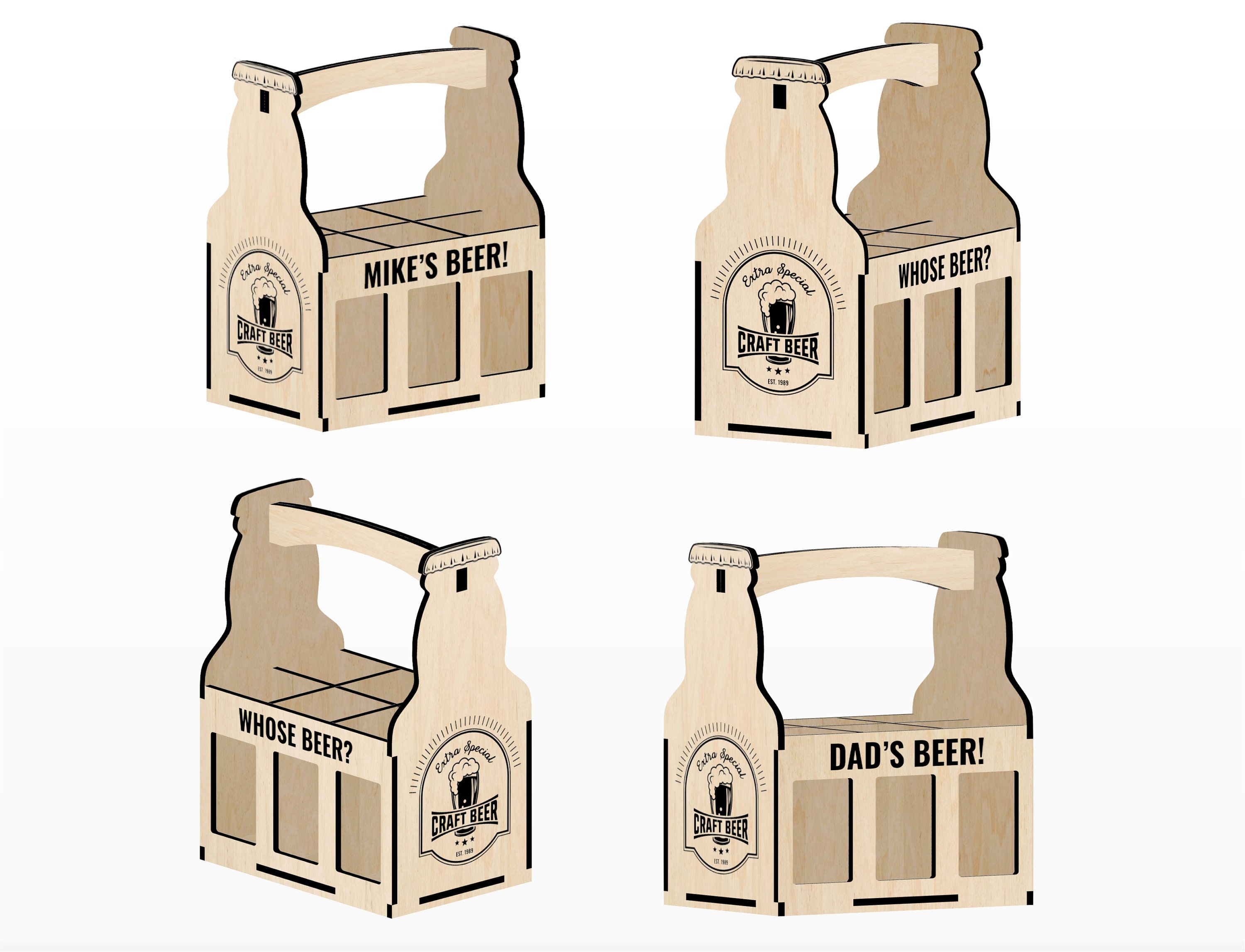 Vatertag SVG - Bier Caddy SVG DXF Laser Cut Datei - Bier Caddy v6 ...