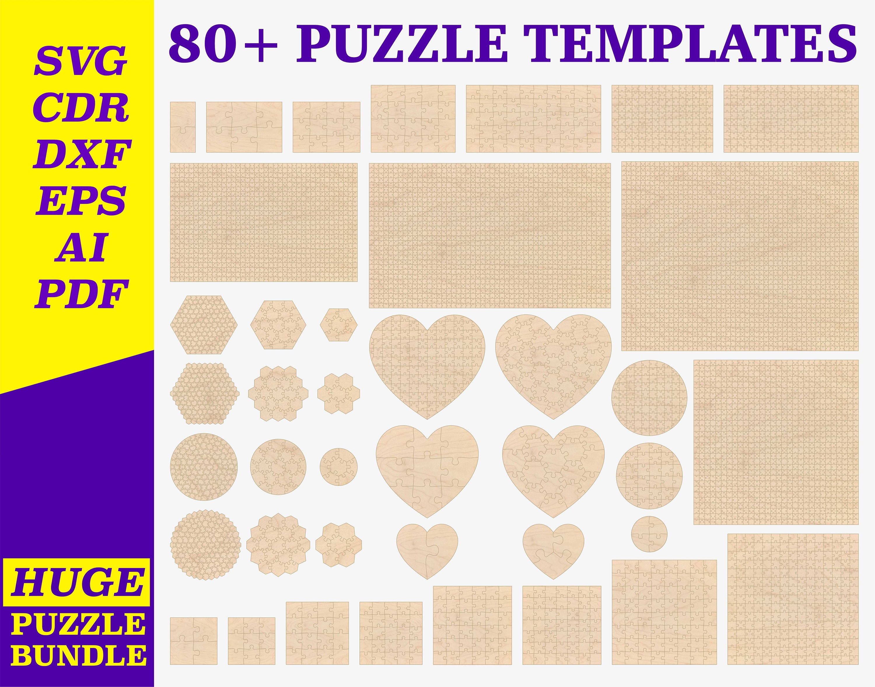 Jigsaw Puzzle SVG Template Laser Cut Puzzle Piece SVG Puzzle - Etsy ...