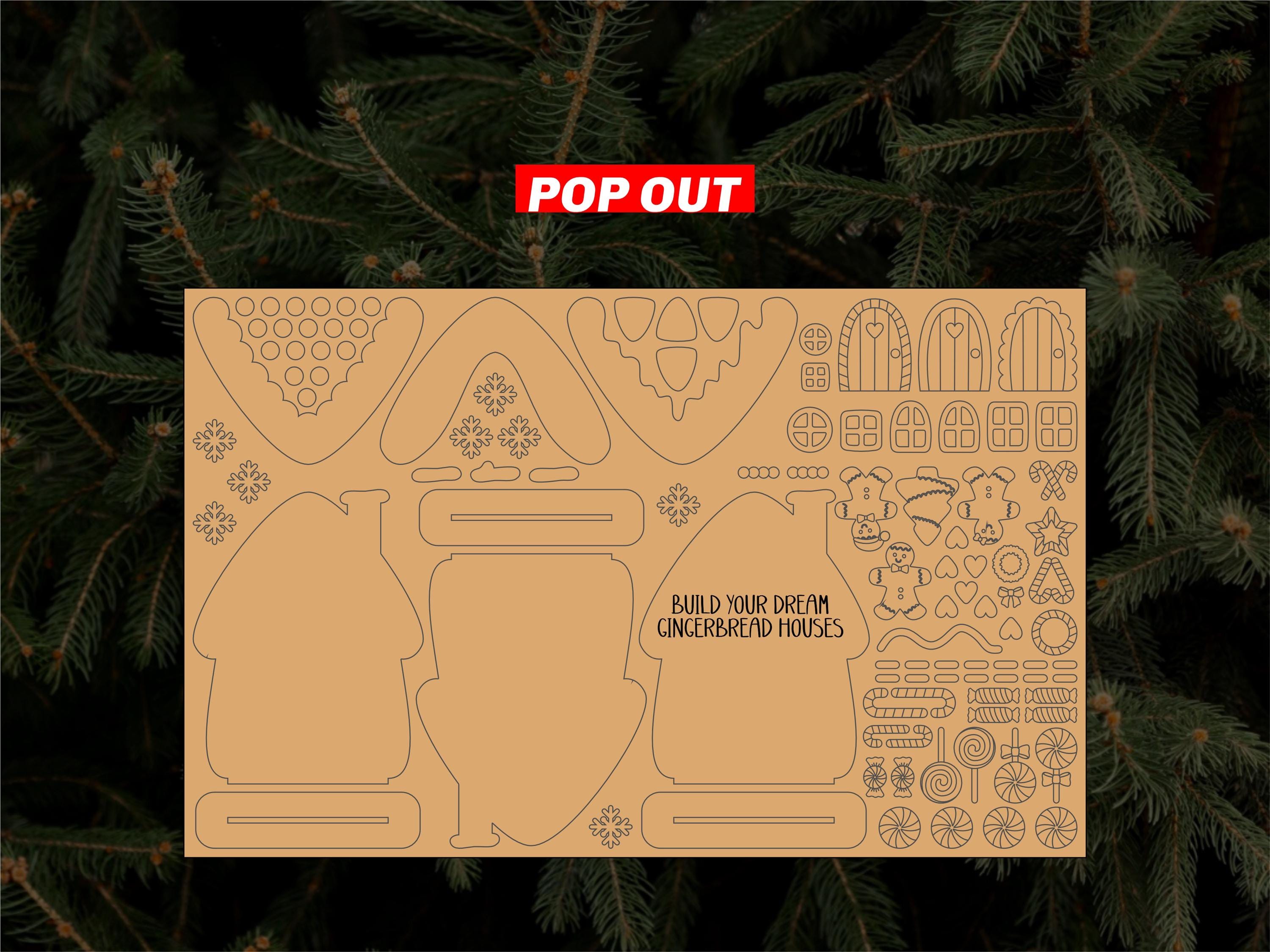 POP OUT Gingerbread House Laser Cut SVG File - Design Your Own Ginger ...