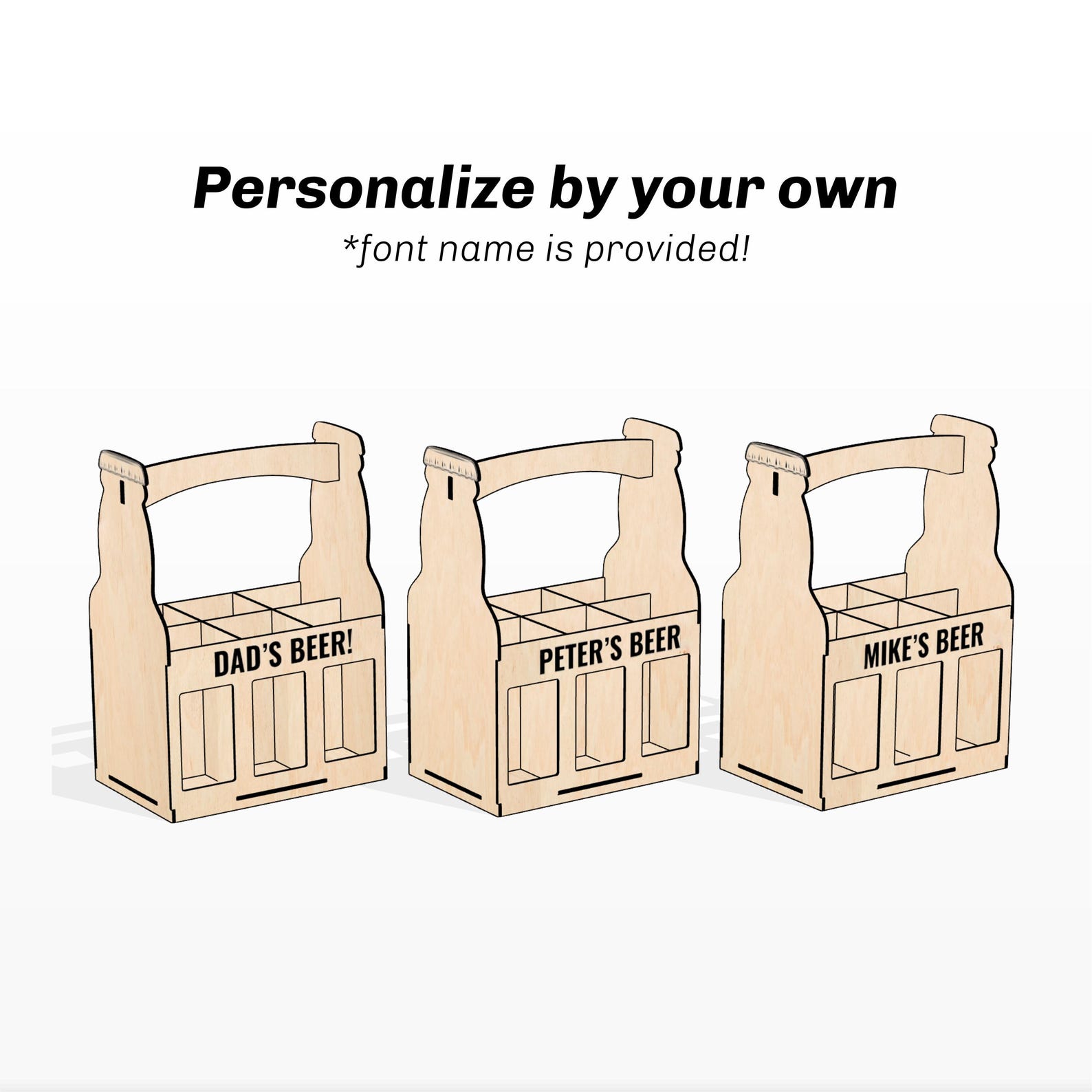 Beer Caddy SVG Box Laser Cut 4 & 6 Pack Holder File for Can Bottle and ...