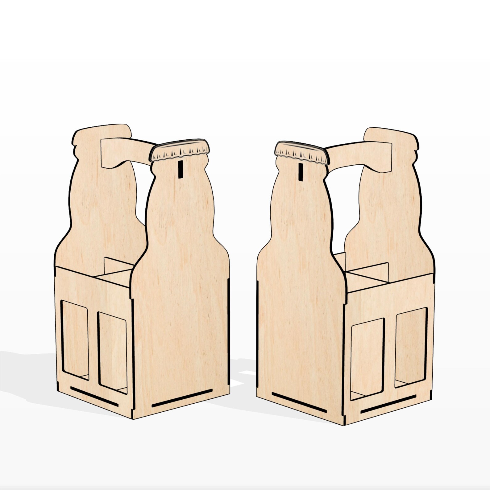 Beer Caddy SVG Box Laser Cut 4 & 6 Pack Holder File for Can Bottle and ...