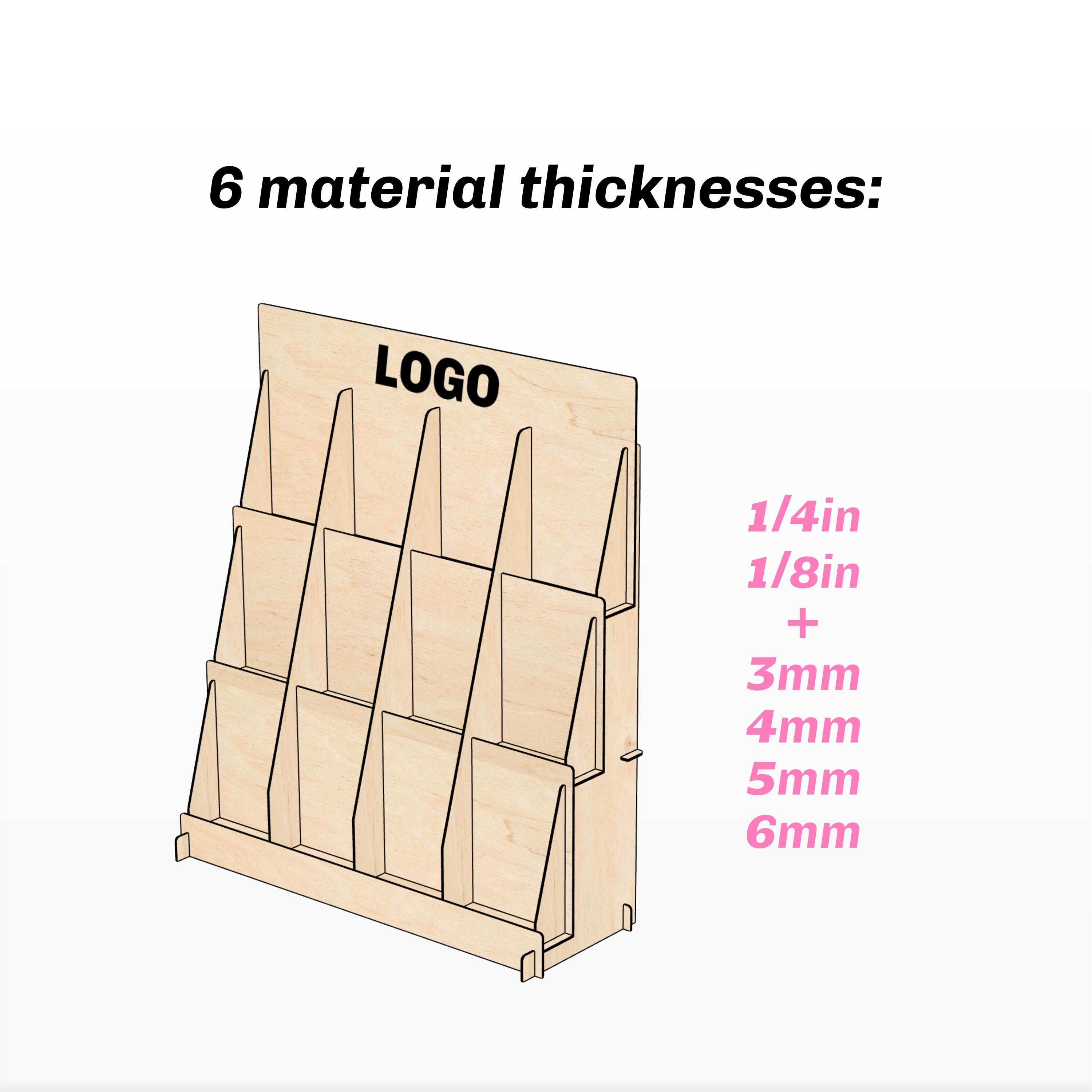 Laser Cut File for 3 Tier Counter Top Greeting Card Display Stand With ...