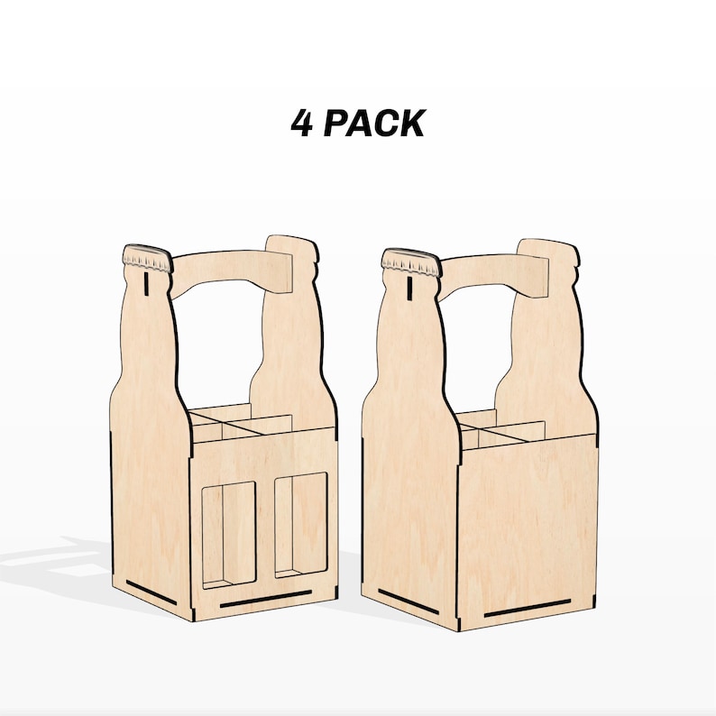 Beer Caddy SVG Box Laser Cut 4 & 6 Pack Holder File for Can Bottle and ...