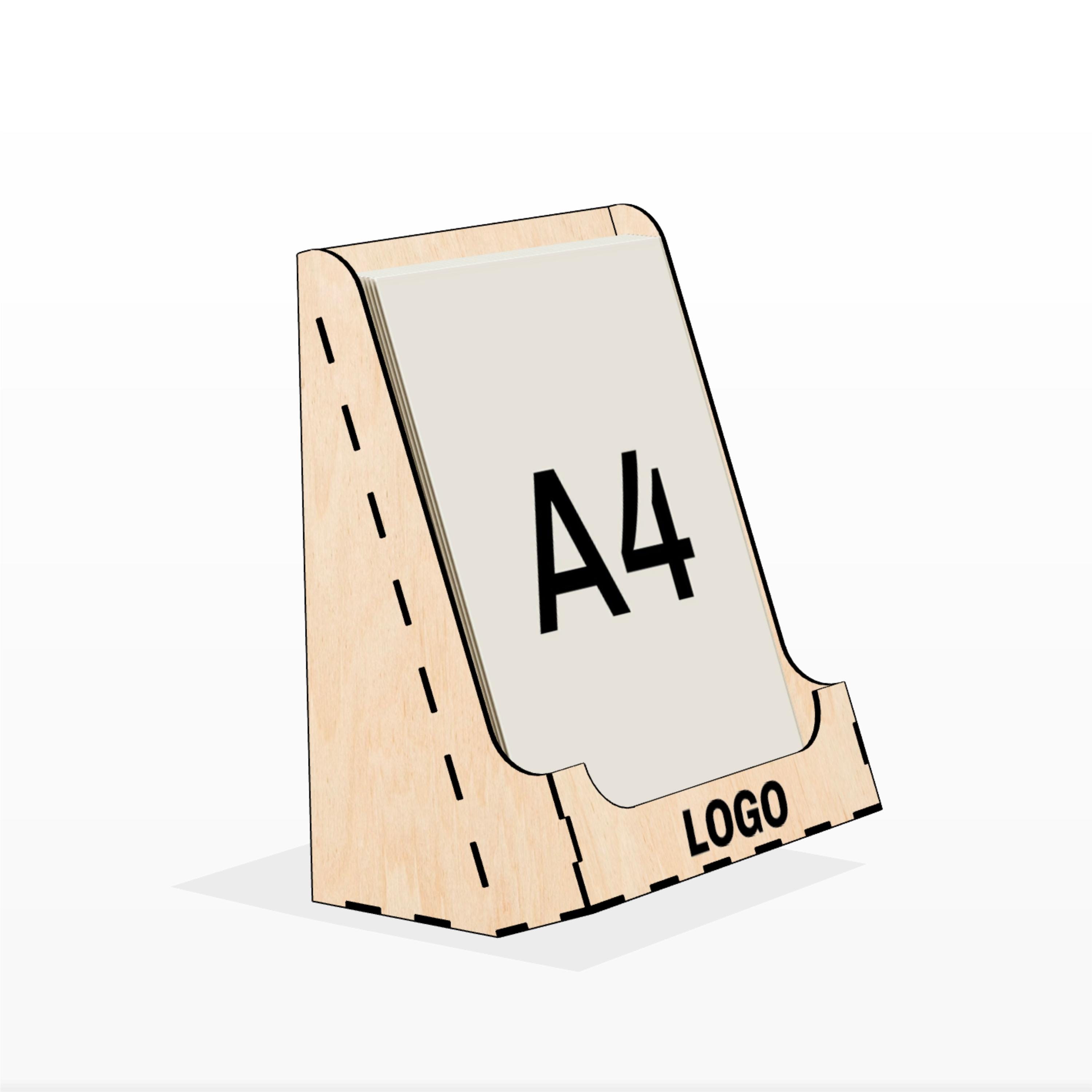 A4 Flyer Holder Dxf Laser Cut Files Brochure Stand Svg Promotional ...