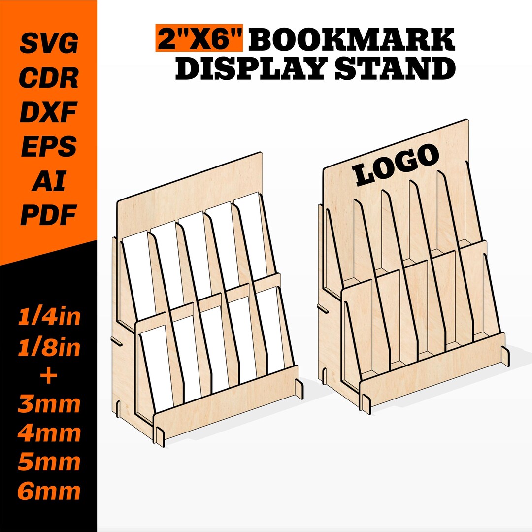 Bookmark Display Stand SVG Laser File - Bookmark Storage Svg - Bookmark ...