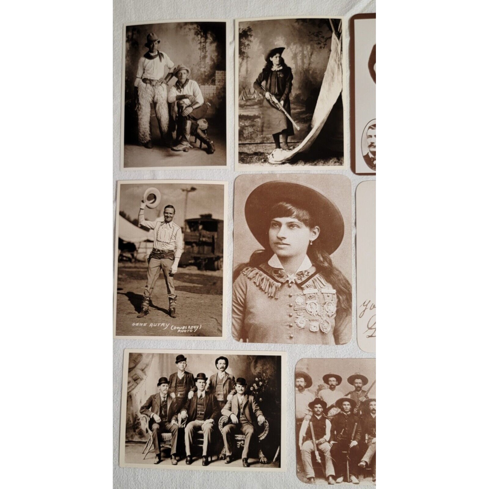 11 Vintage Old West Postcards Buffalo Bill Annie Oakley Wyatt Earp Gene ...