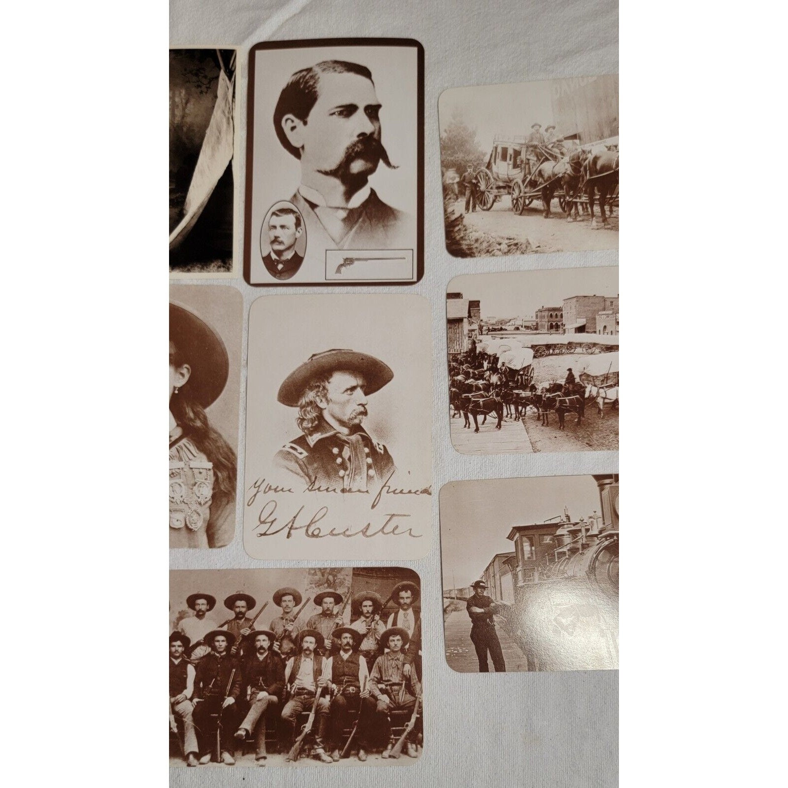 11 Vintage Old West Postcards Buffalo Bill Annie Oakley Wyatt Earp Gene ...