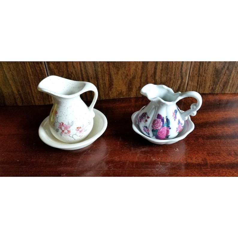 2 Pitcher and Bowl Sets Vintage - Etsy