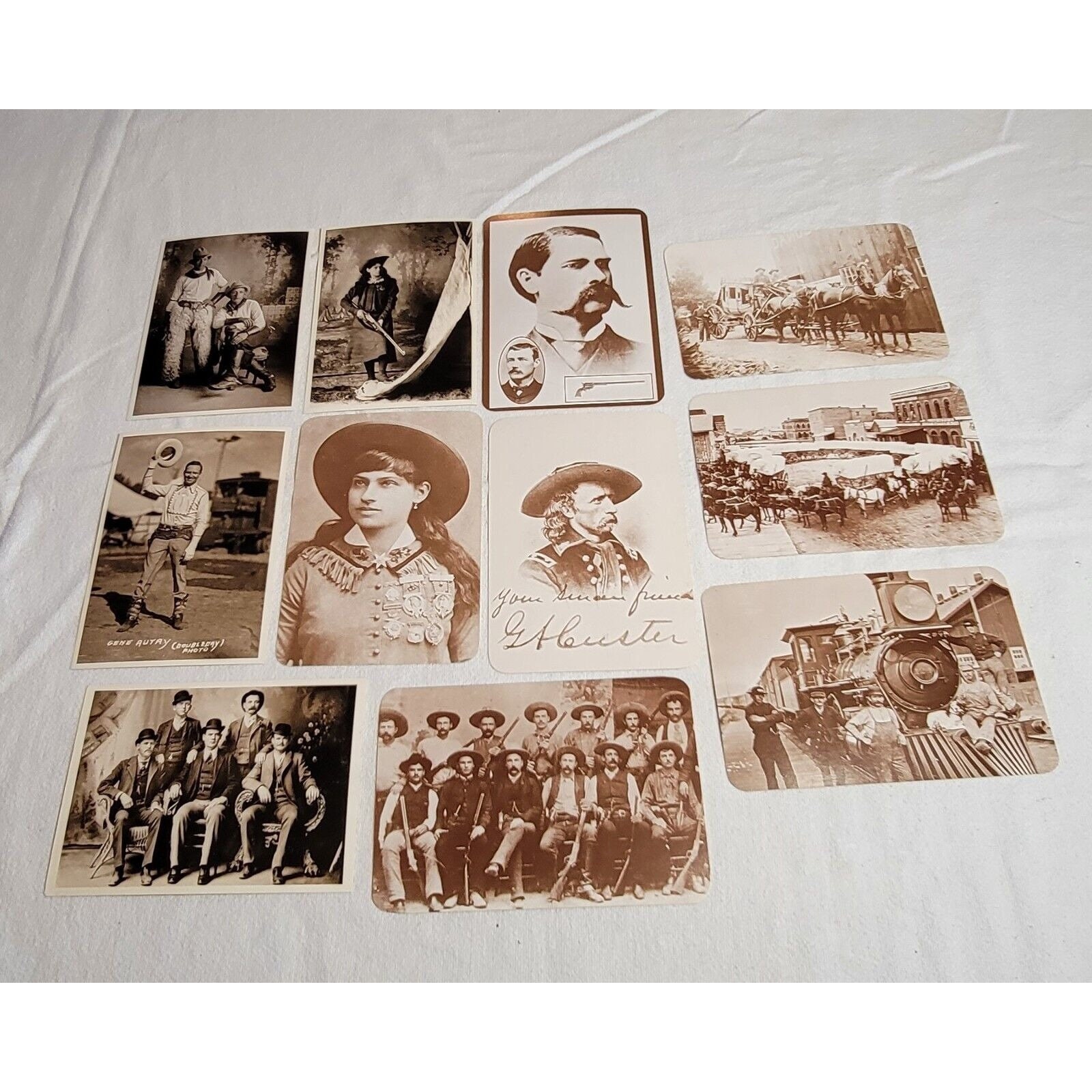 11 Vintage Old West Postcards Buffalo Bill Annie Oakley Wyatt Earp Gene ...