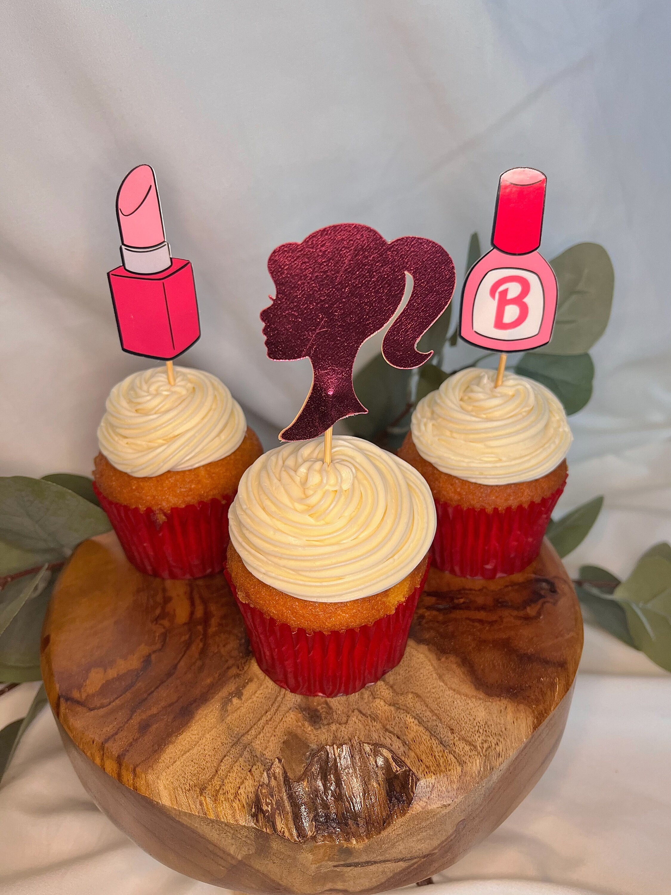 12 Doll Inspired Cupcake Toppers, Pink Cake Topper, Doll Cake Topper ...